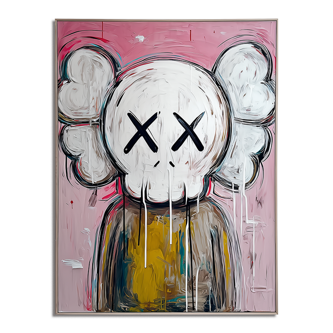 KAWS-Inspired Pop Graffiti Art | XX-Eyes & Cloud-Ears Abstract Paintin