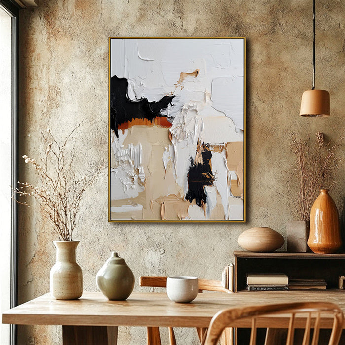 Vertical Abstract Textured Painting | Modern Wall Art for Living Room