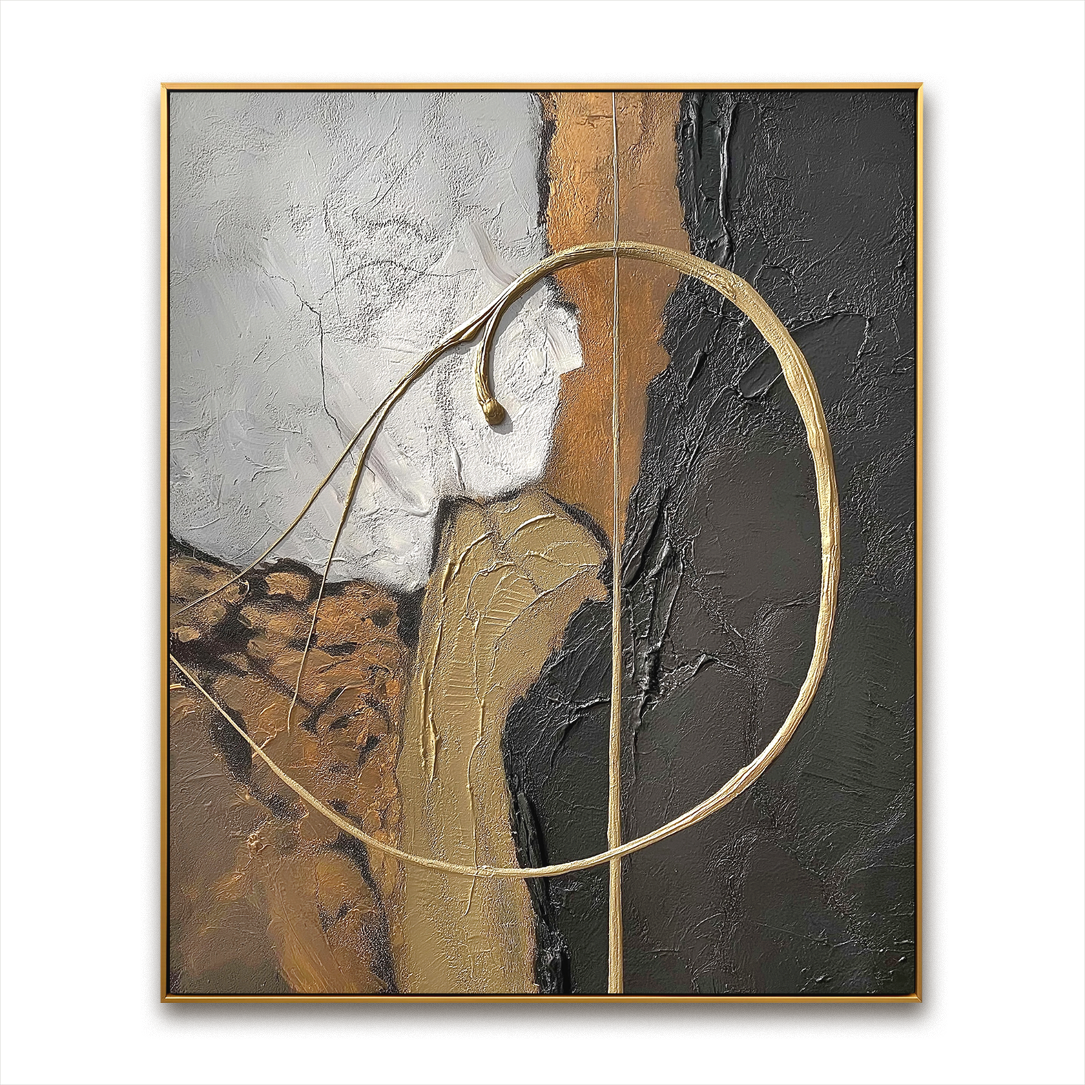 Large Textured Abstract Wall Art, Hand-Painted Modern Canvas for Living ...