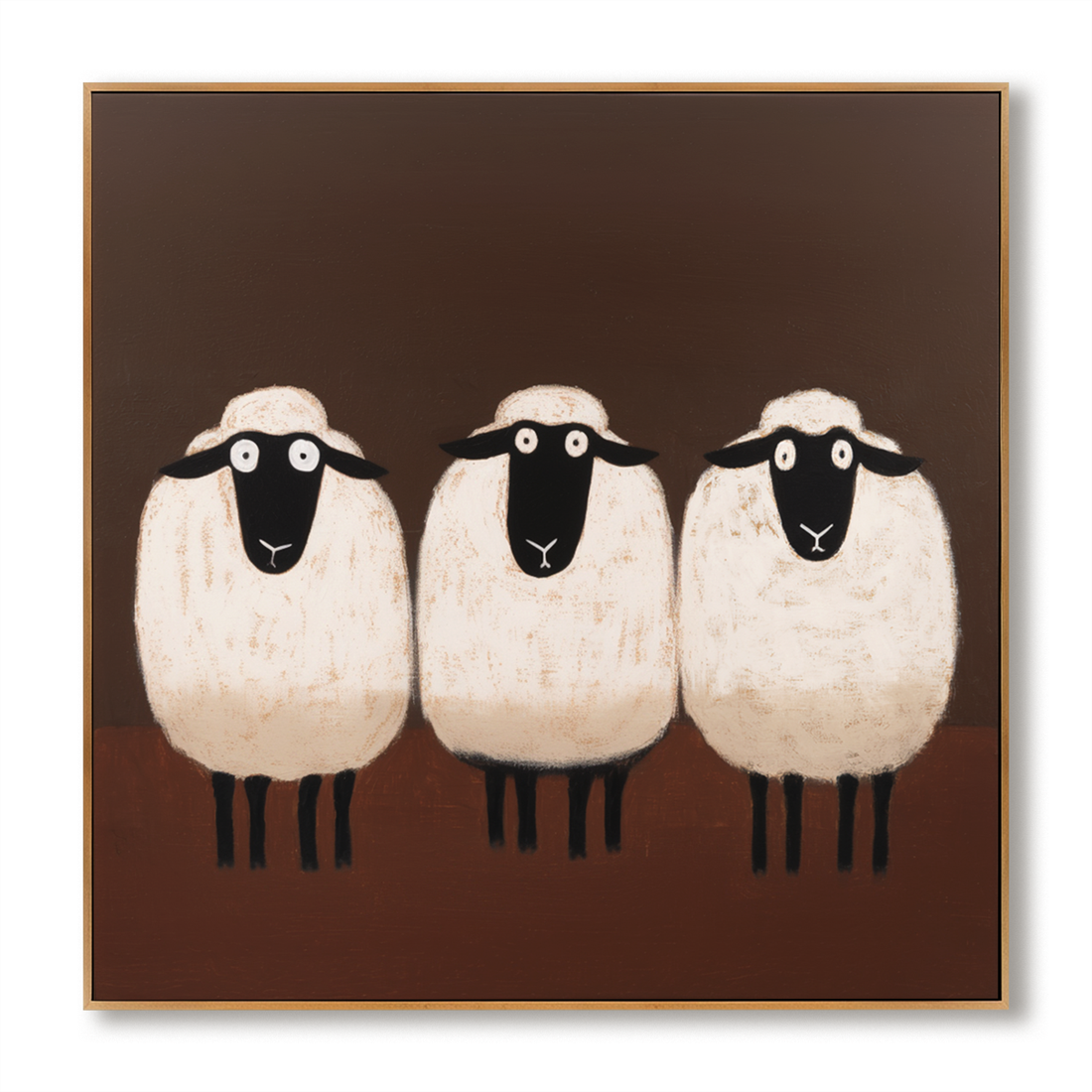Hand-Painted Sheep Wall Art, Minimalist Animal Canvas Painting for Home ...
