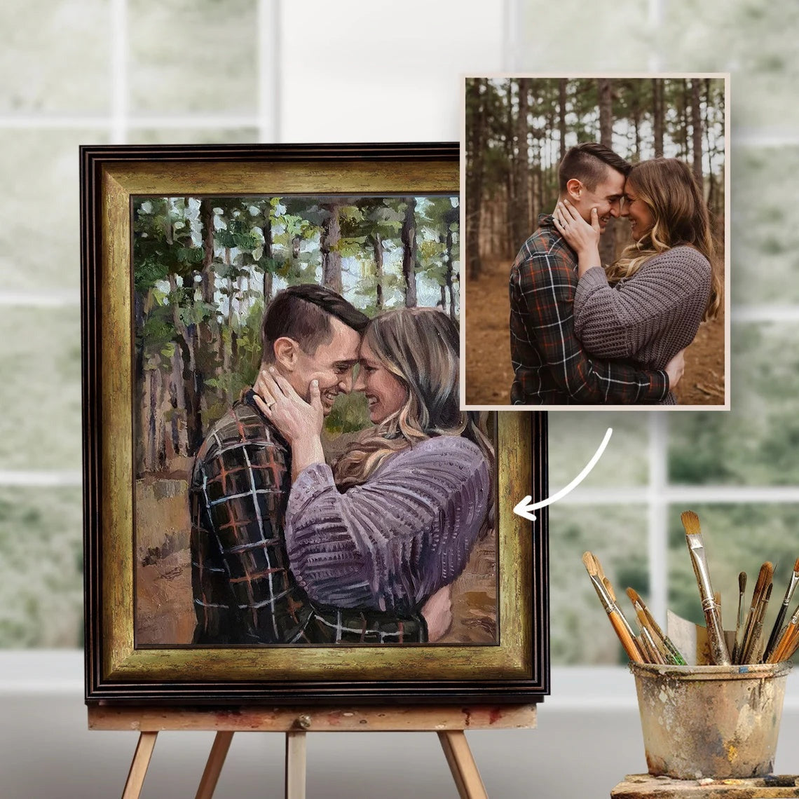 Custom Oil Painting Portraits from Your Photo on Canvas,Handmade ...