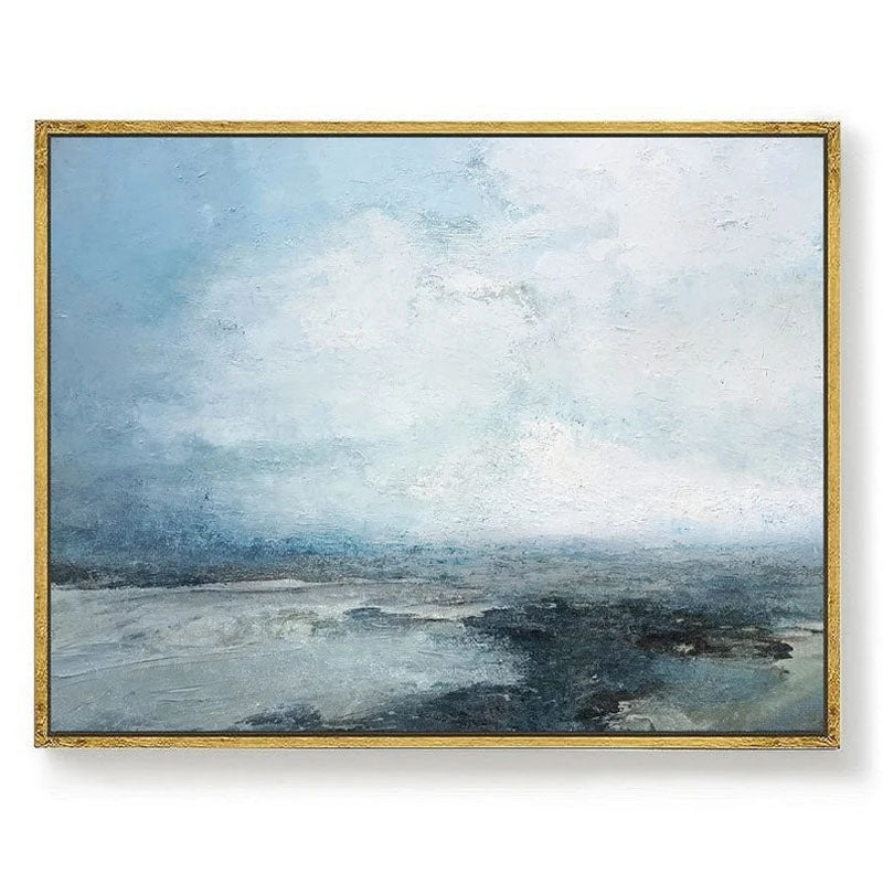 Tranquil Abstract Seascape Painting - Silent Seas Ocean-Inspired Wall ...